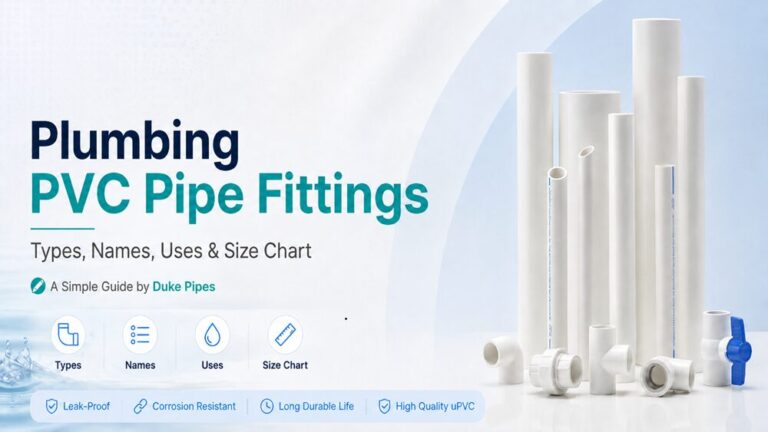 Plumbing PVC Pipe Fittings: Types, Names, Uses & Chart
